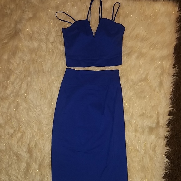 Other | Cobalt Blue 2pc Extra Small Crop Top And Skirt Set | Poshmark